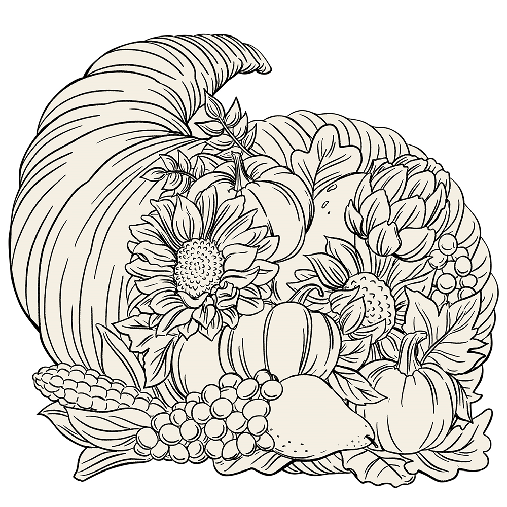 cornucopia coloring sheet