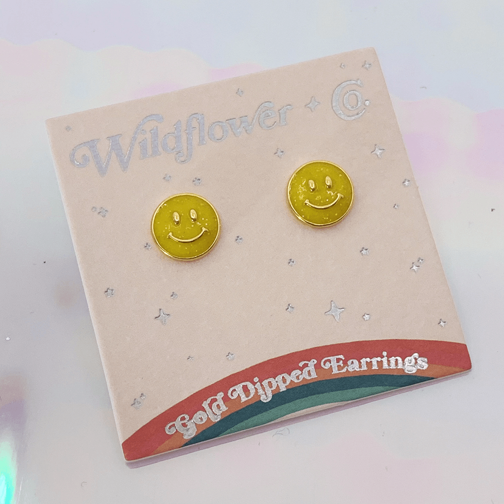 Smiley Face Stud Earrings – Shop Sweet Lulu