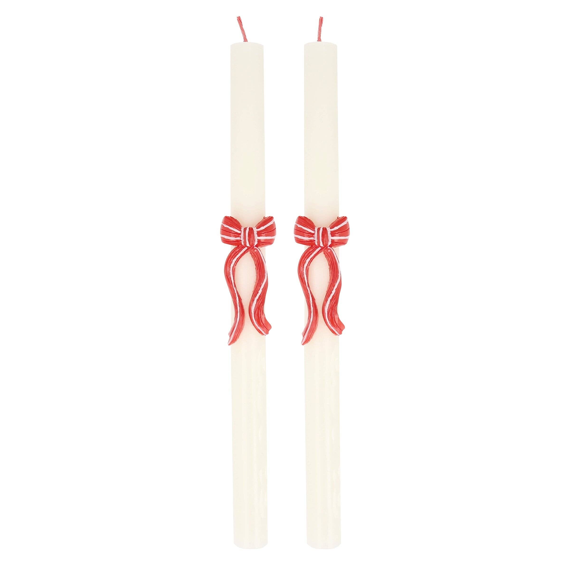 Red Stripy Bow Table Candles – Shop Sweet Lulu