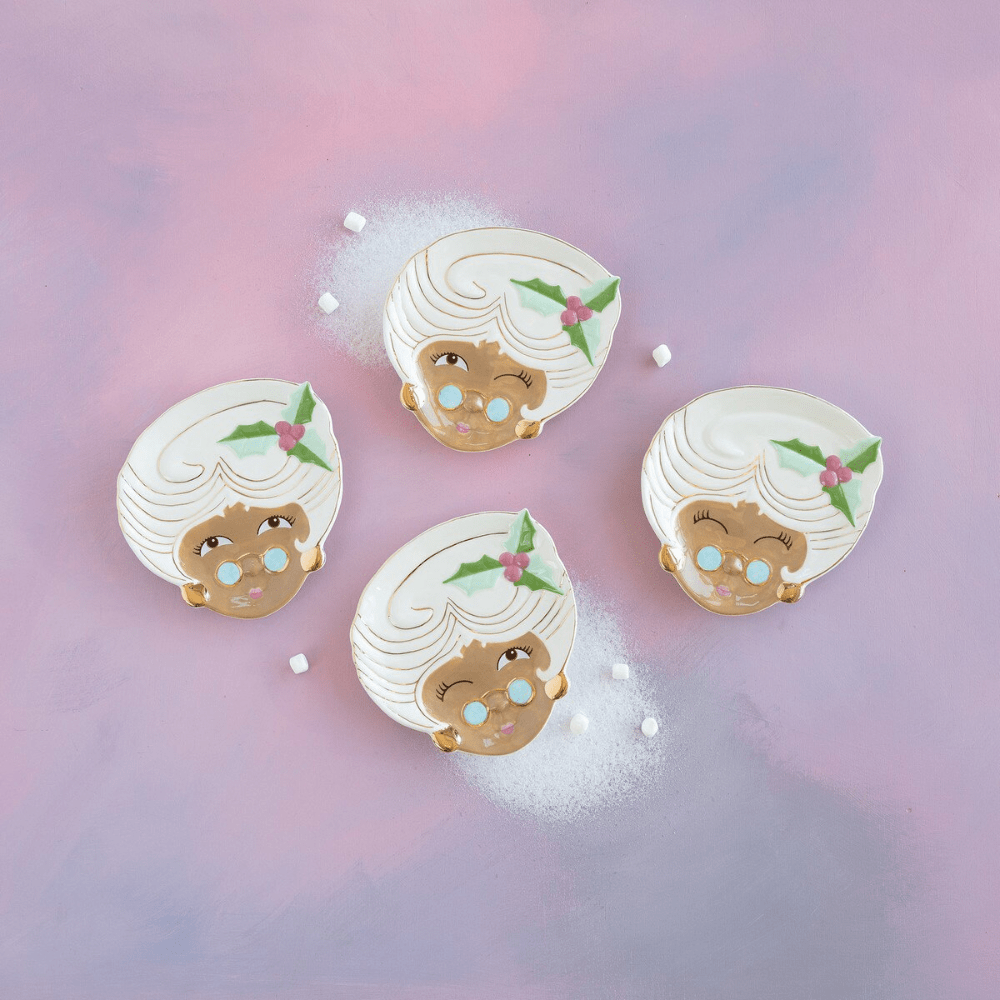 Glitterville Mrs. Papa Noel Cookie Plate, Brown - 4 Style Options ...
