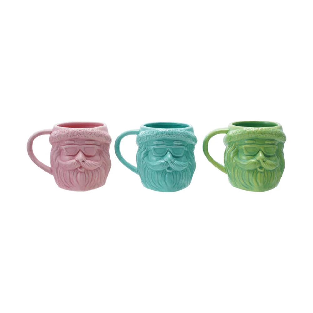 Stoneware Santa Head Shaped Mugs - 3 Color Options – Shop Sweet Lulu