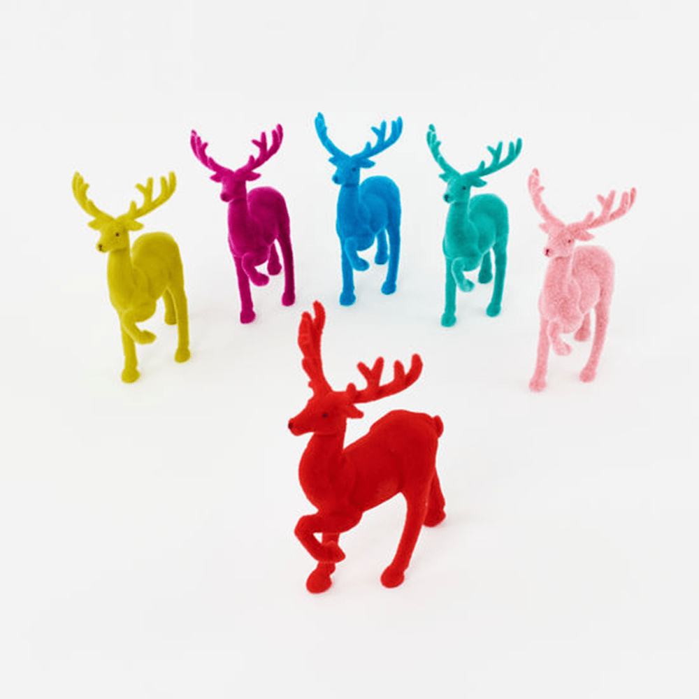 Large Flocked Reindeer - 6 Color Options – Shop Sweet Lulu